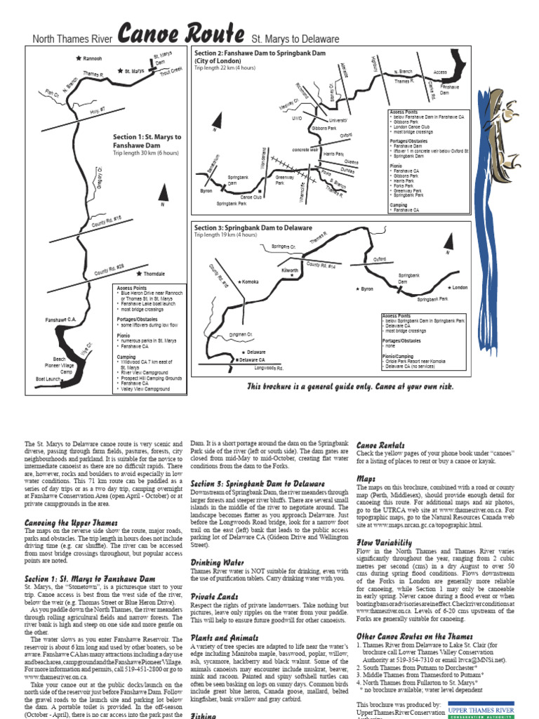 North Thames River Canoe Route Guide | PDF | River | River Thames