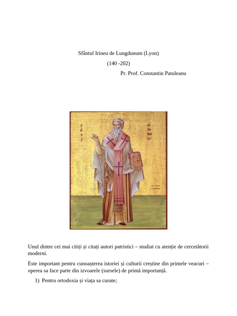 Curs 7- Sf. Irineu de Lyon | PDF