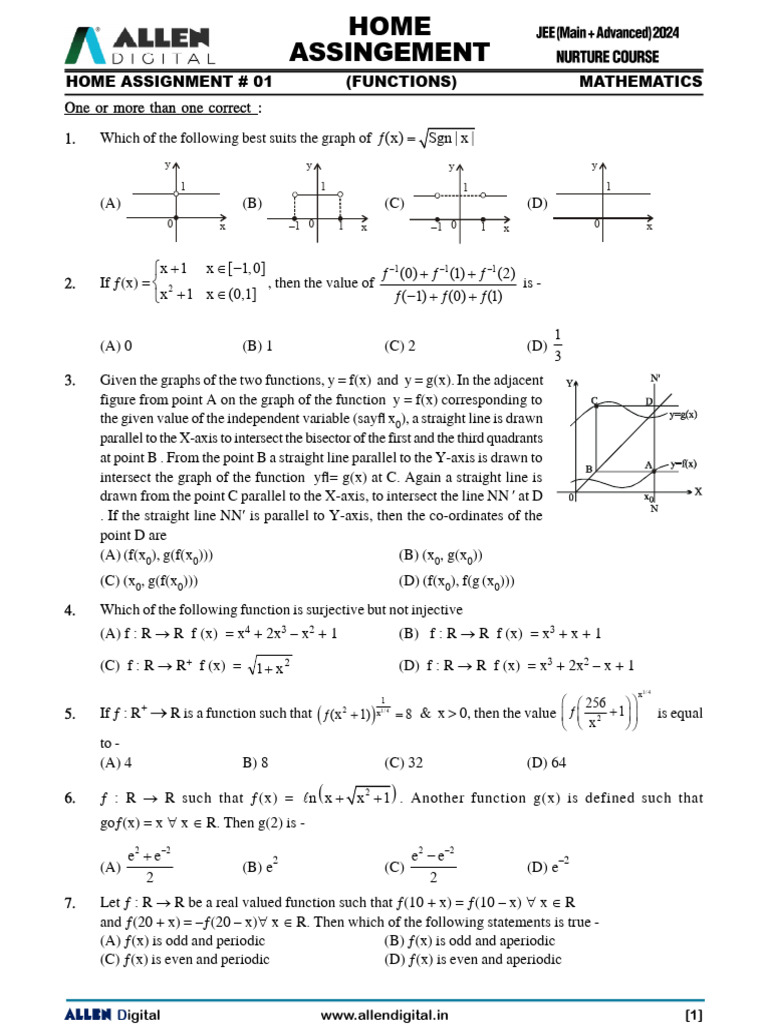 01 # HA - (Functions) - Star - Unlocked | PDF | Function (Mathematics ...