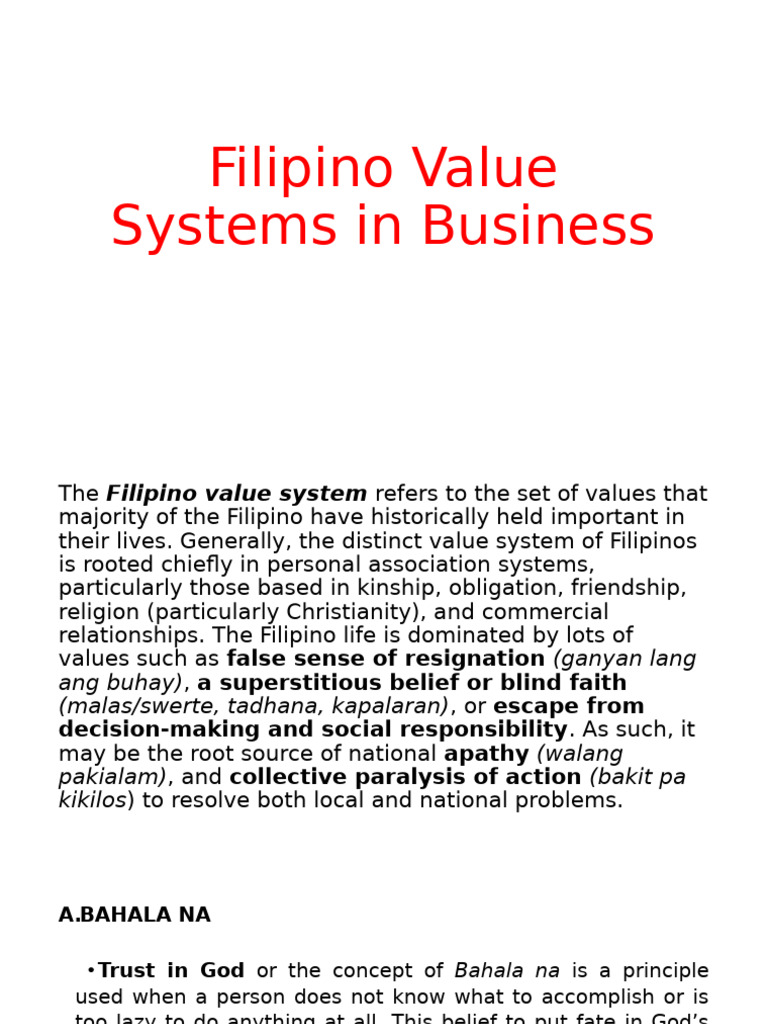 Filipino Value Systems in Business | PDF