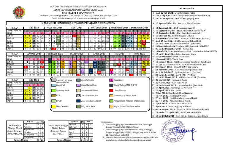 Kalender Pend SMK N 4 2024-2025 | PDF
