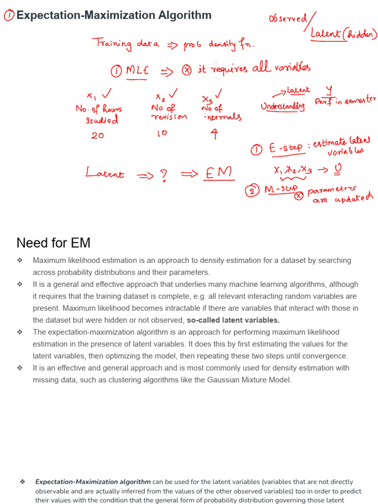 Unit 4 EM Algorithm and GMM | PDF