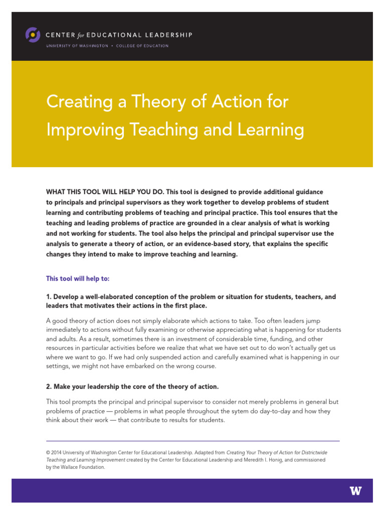 CEL Creating A Theory of Action | PDF