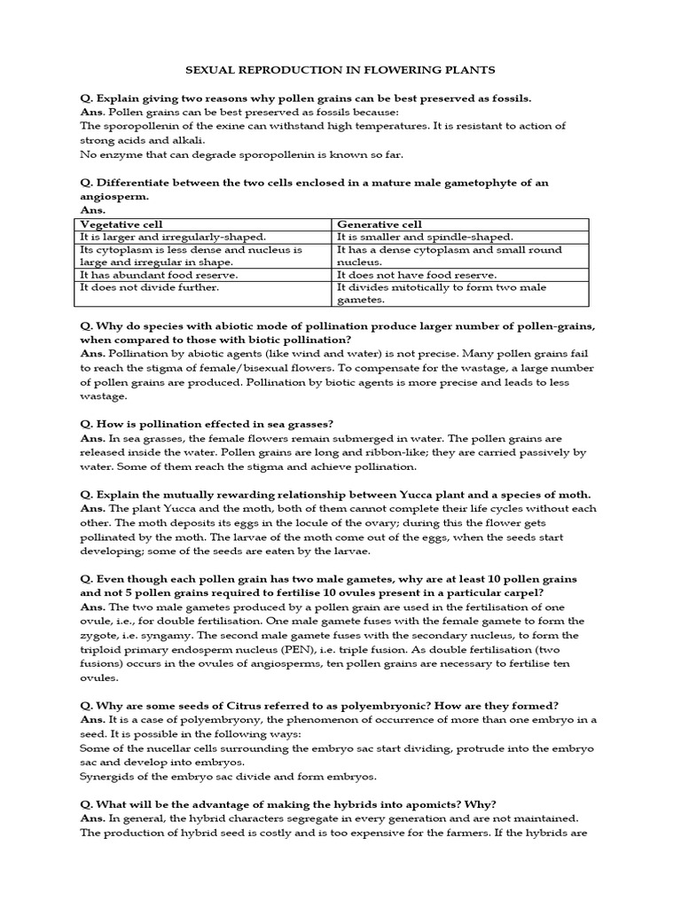 Sexual Reproduction in Flowering Plants | PDF