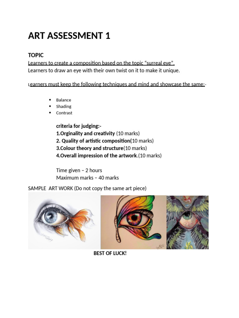 Art Assessment 1 | PDF