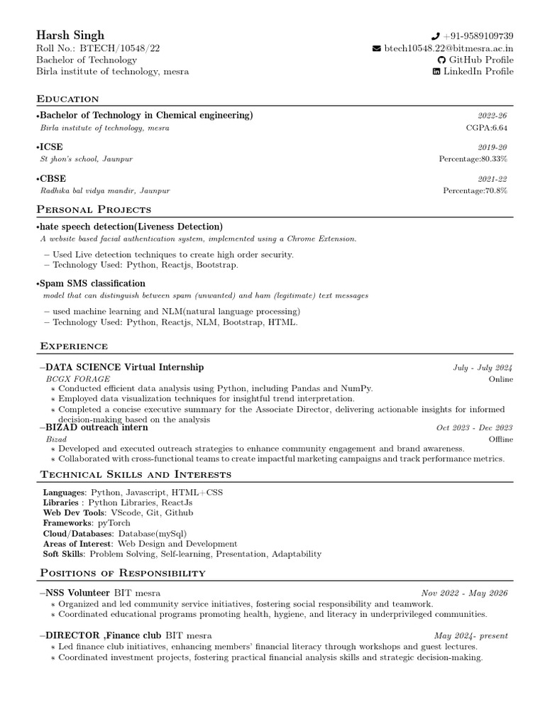 Resume Tata Steel 2 | PDF