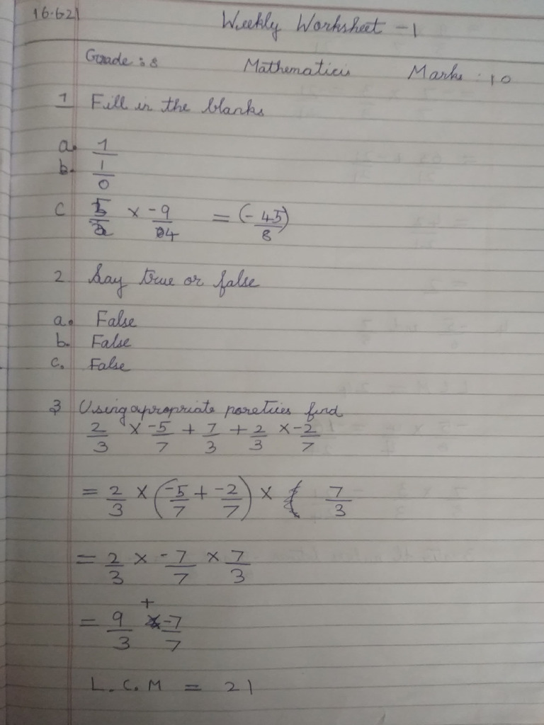 Math Worksheets 1 | PDF