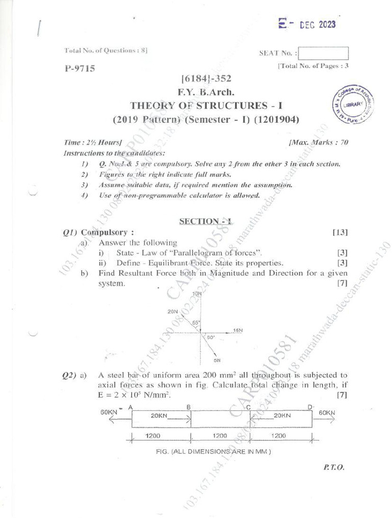 Sppu Tos I Dec 2023 Paper | PDF