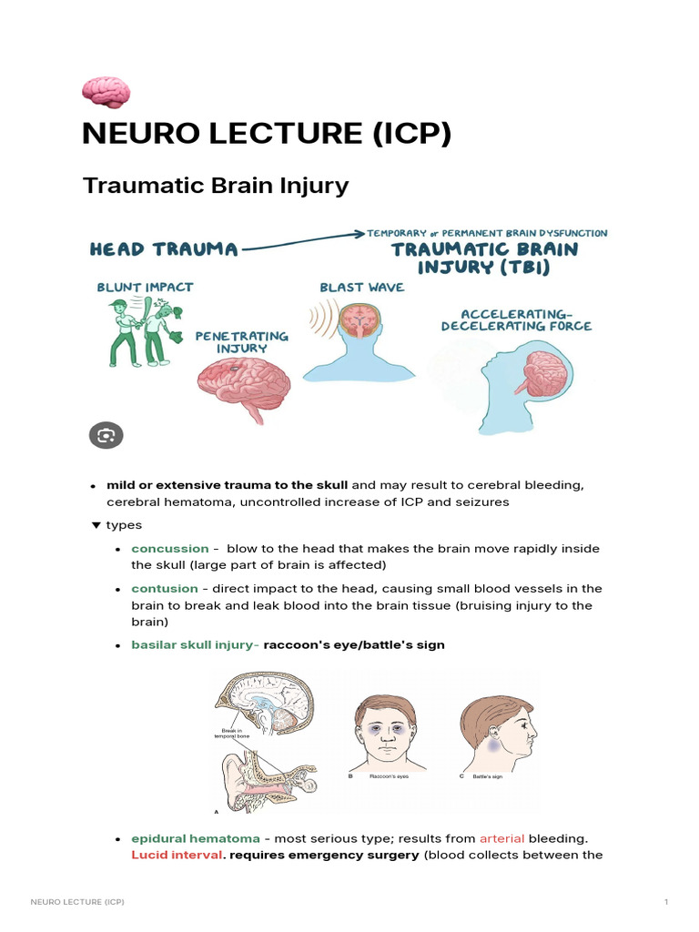 Neuro Lecture Icp | PDF
