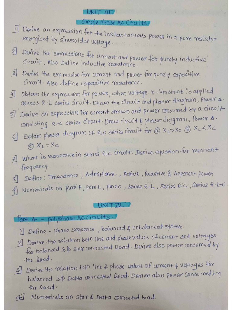 BEE Question Bank | PDF