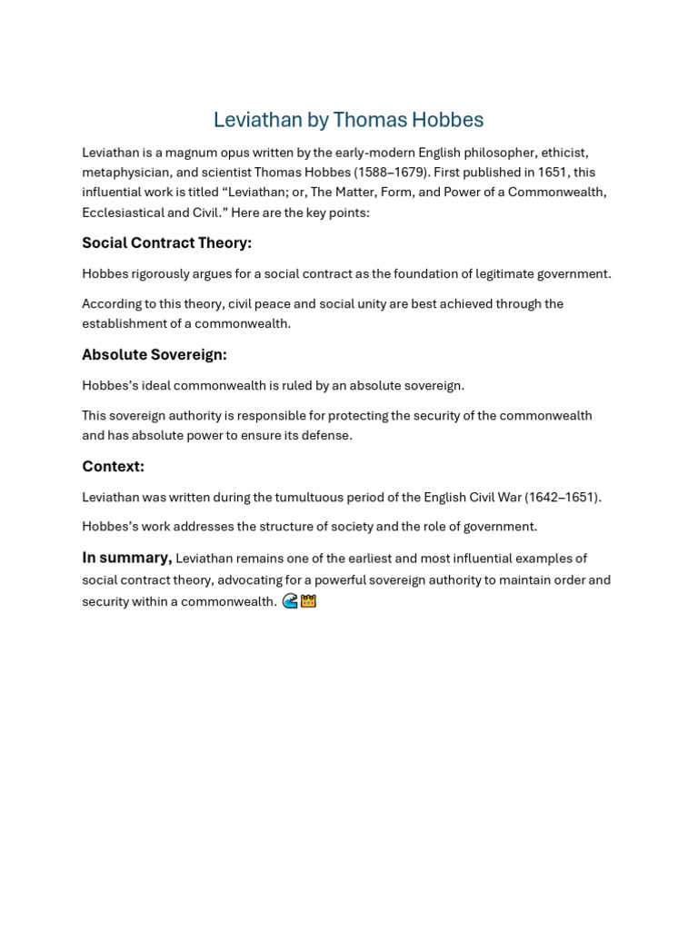 Leviathan Theory | PDF