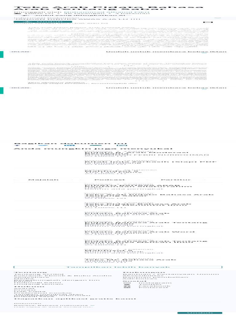 Teks Arab Pidato Bahasa Arab Tentang Sabar PDF | PDF