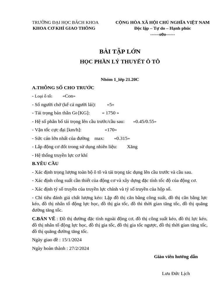 Thuyết Minh LTOTO (Nộp Lại) | PDF