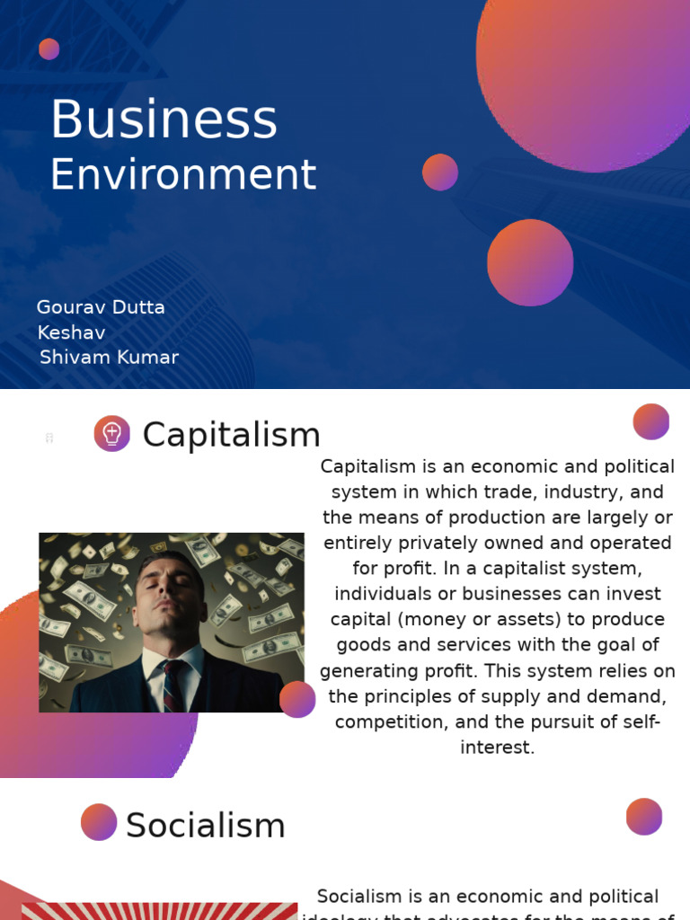 Business Environment Presentation | PDF | Economic System | Capitalism