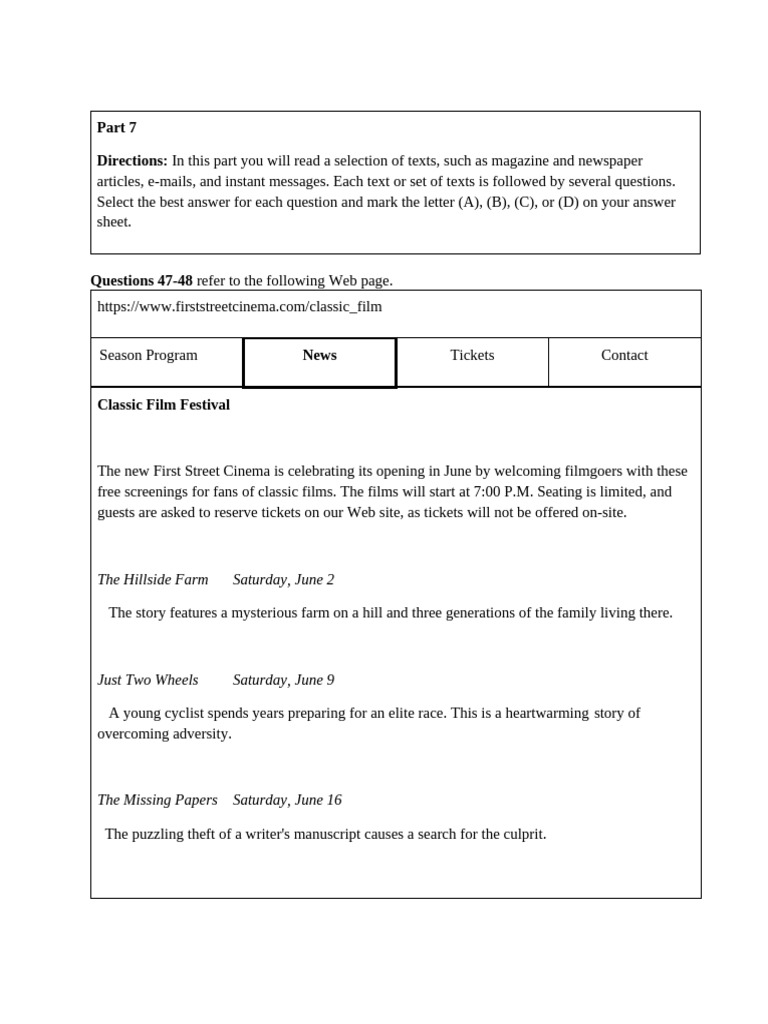 Reading Revision - Part 7 - Keys | PDF