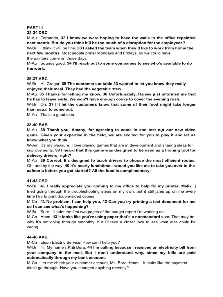 Transcript - Listening Revision Part 3 | PDF