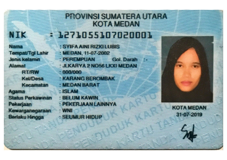 KTP - Syifa Aini Rizki Lubis | PDF