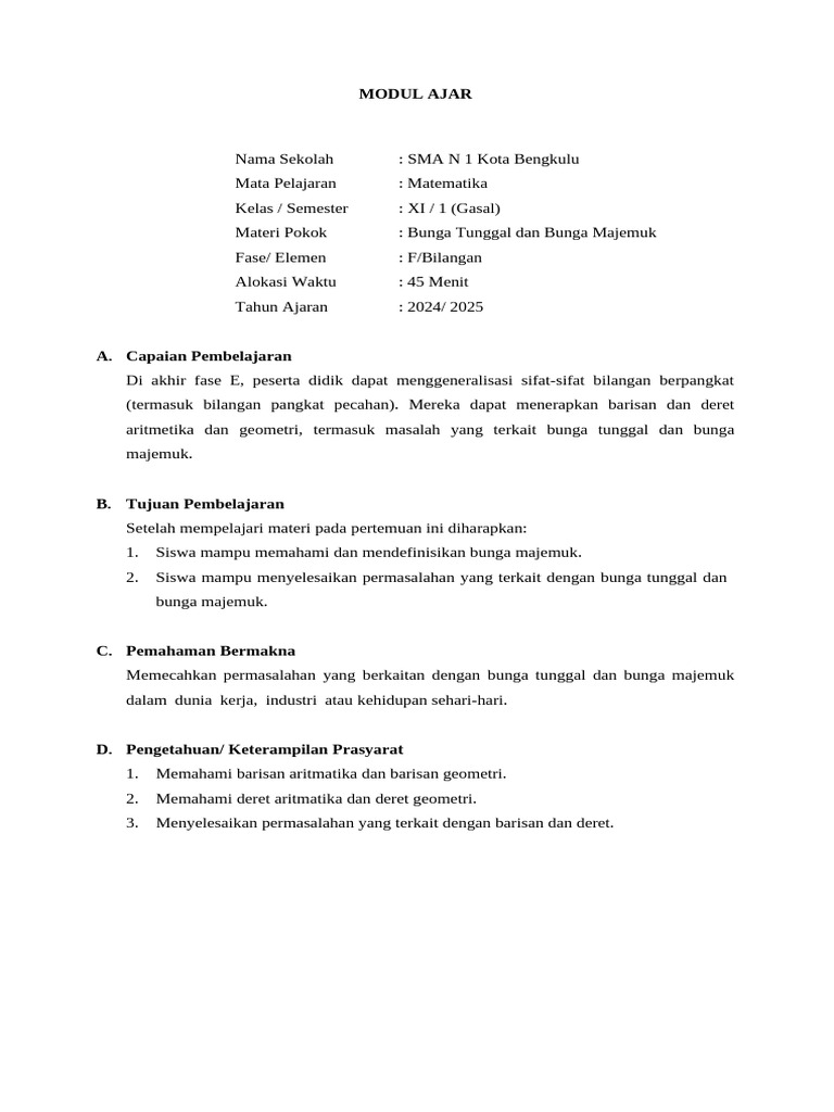 Modul Ajar Majemuk Deni Afrina | PDF