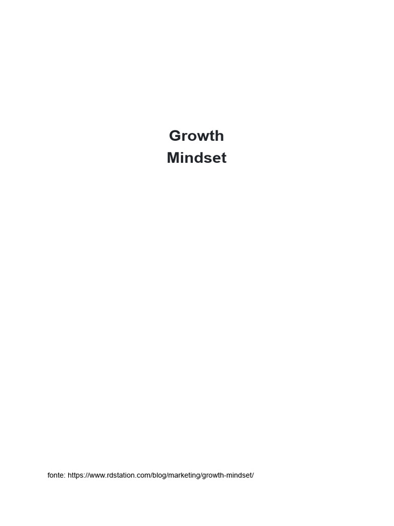 Growth Mindset | PDF