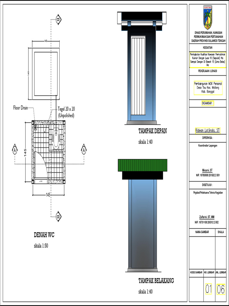 Shop Drawing MCK Desa Tou | PDF