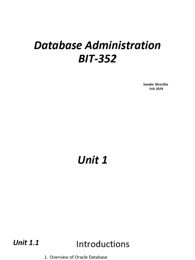 Unit 1.1-2-3 Database Administration | PDF | Cloud Computing | Computers