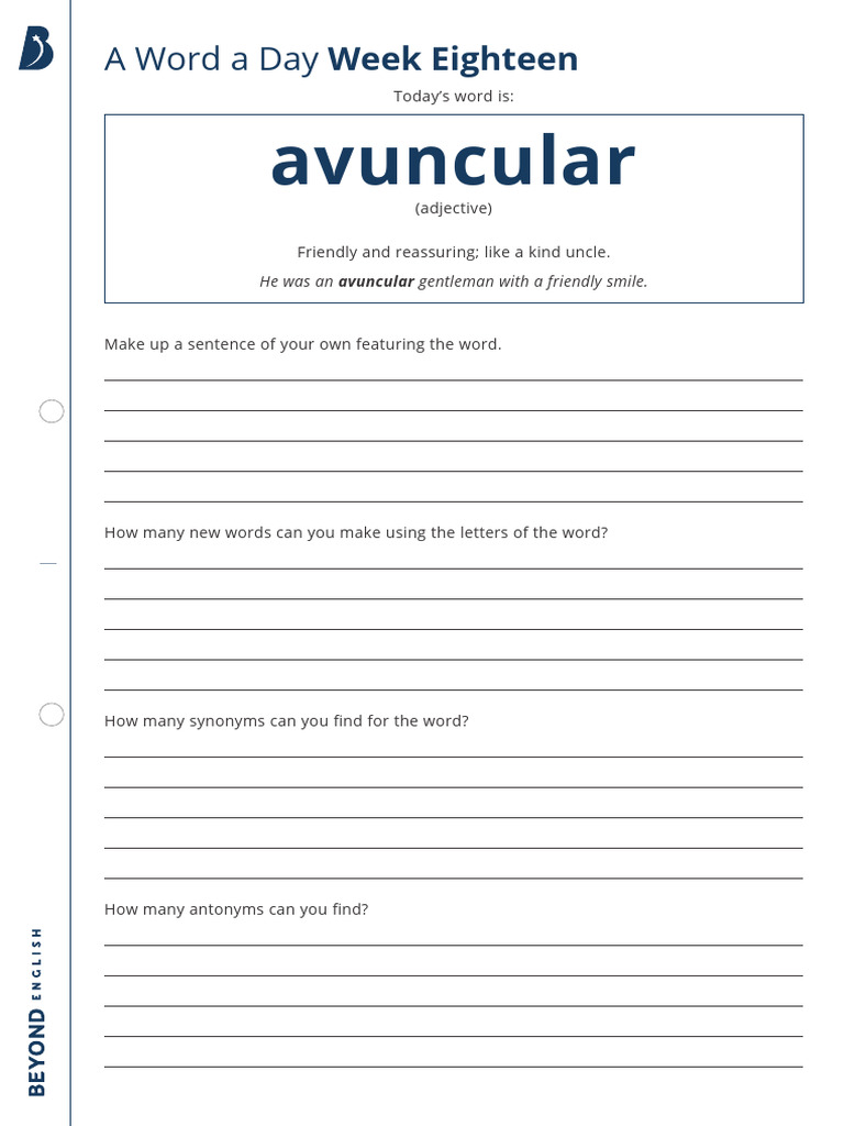 A Word A Day Worksheets Week 18 | PDF | Vocabulary | Philosophy
