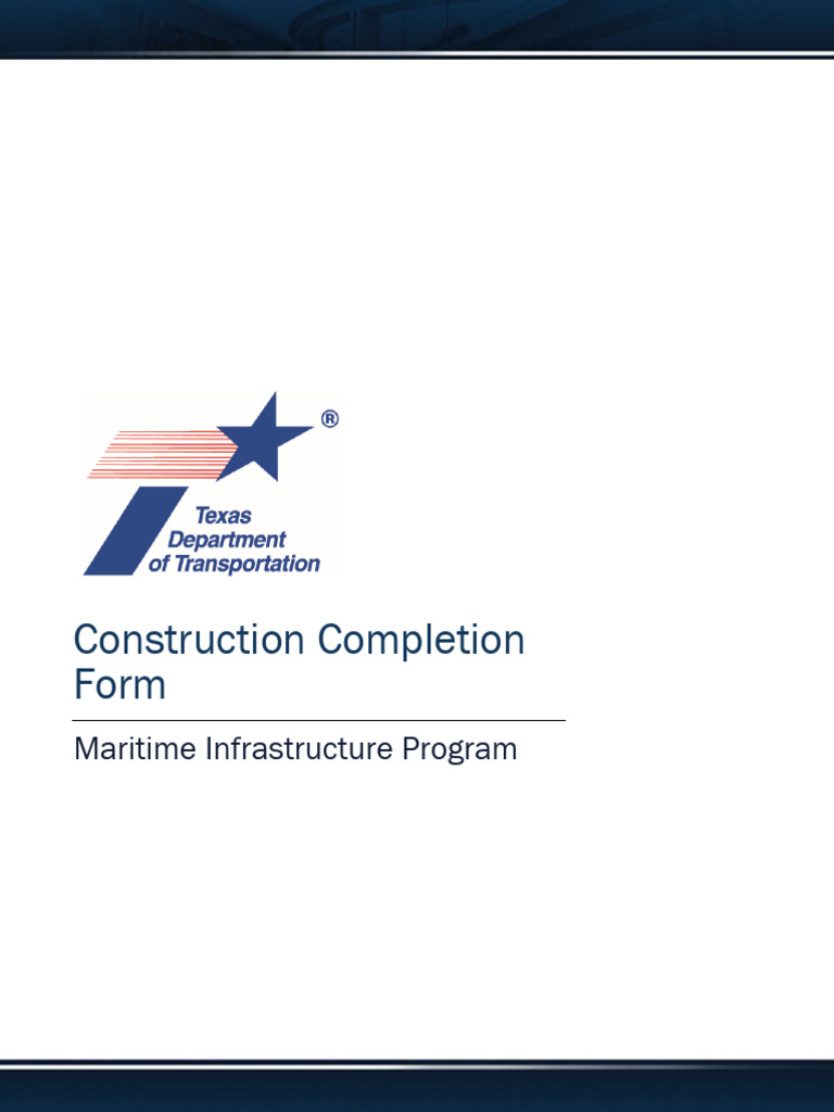 Mip Construction Completion | PDF