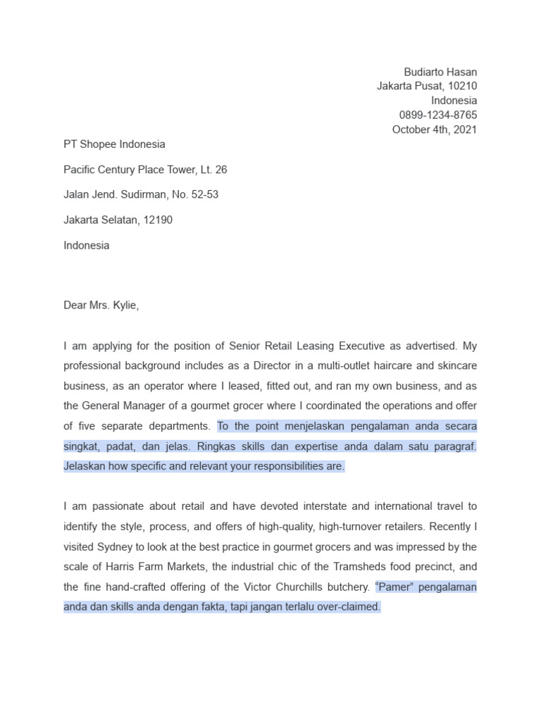 Template Cover Letter | PDF