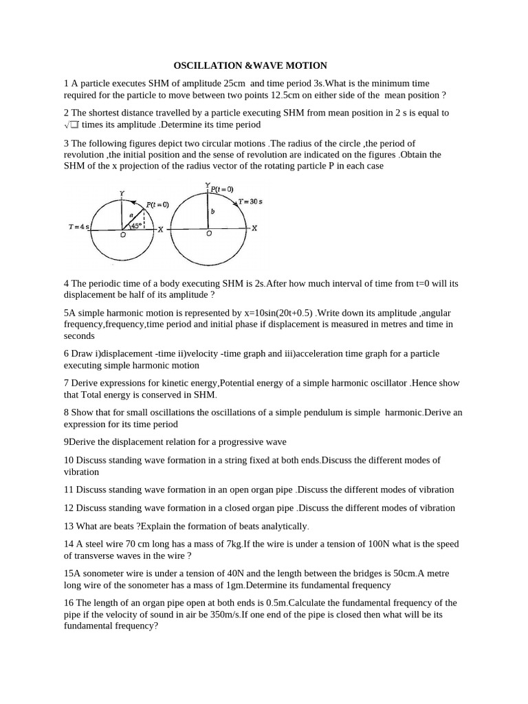 Revision-Oscillation and Wave Motion | PDF | Oscillation | Normal Mode
