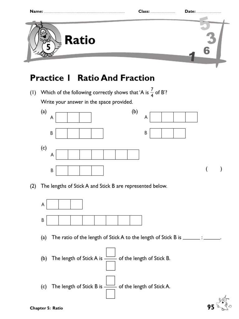 Ratio: Practice 1 Ratio and Fraction | PDF
