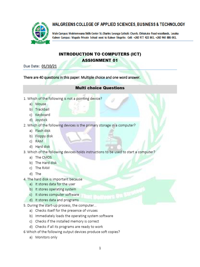Assignment 1 ICT | PDF