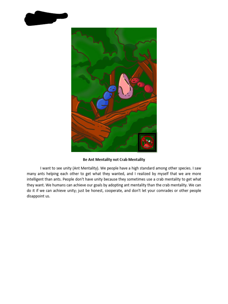 Be Ant Mentality Not Crab Mentality | PDF