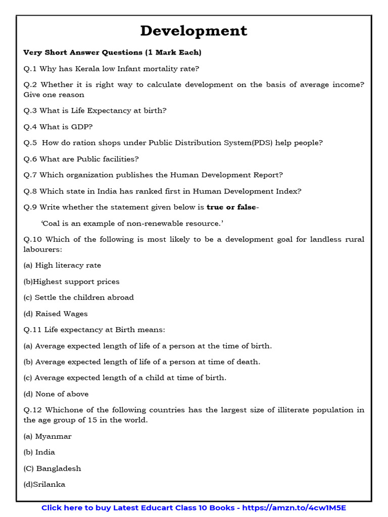 CBSE Class 10 SST Question Bank | PDF