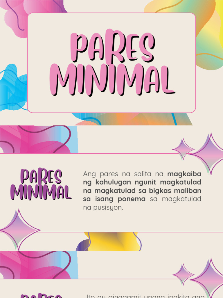 PPT-Mga Pares Minimal | PDF
