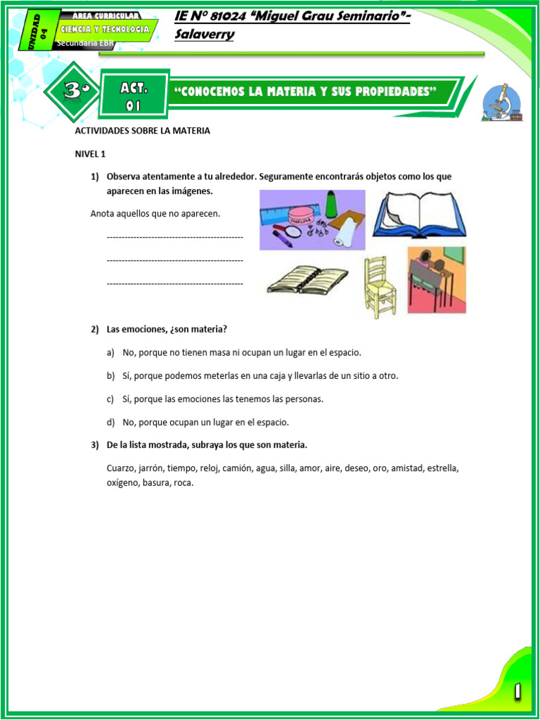 3º Refuerzo Act 1 U1 | PDF