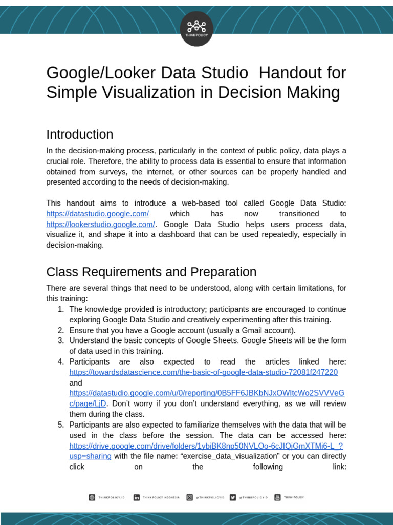 [ENG] Class 5 - Handout Training - Basic Google_Looker Data Studio | PDF