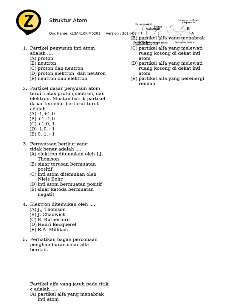 10.1.1 Zenius Struktur Atom | PDF