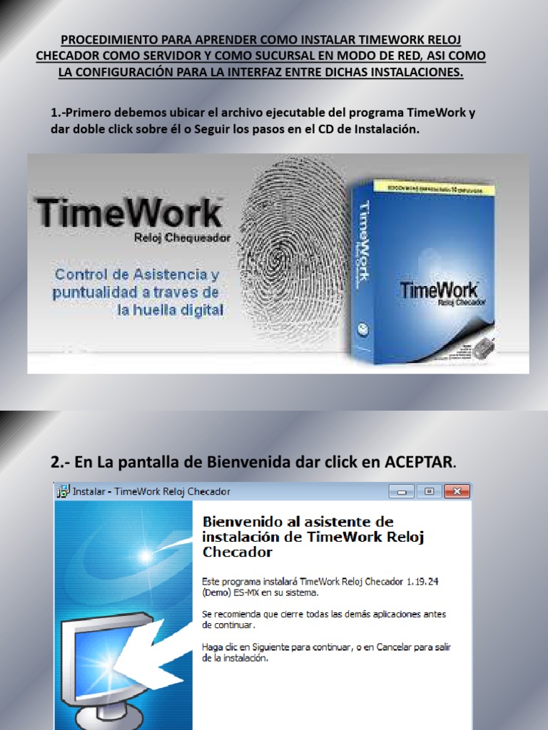 TimeWork - NomiPaq | PDF | Ventana (informática) | Servidor (Computación)