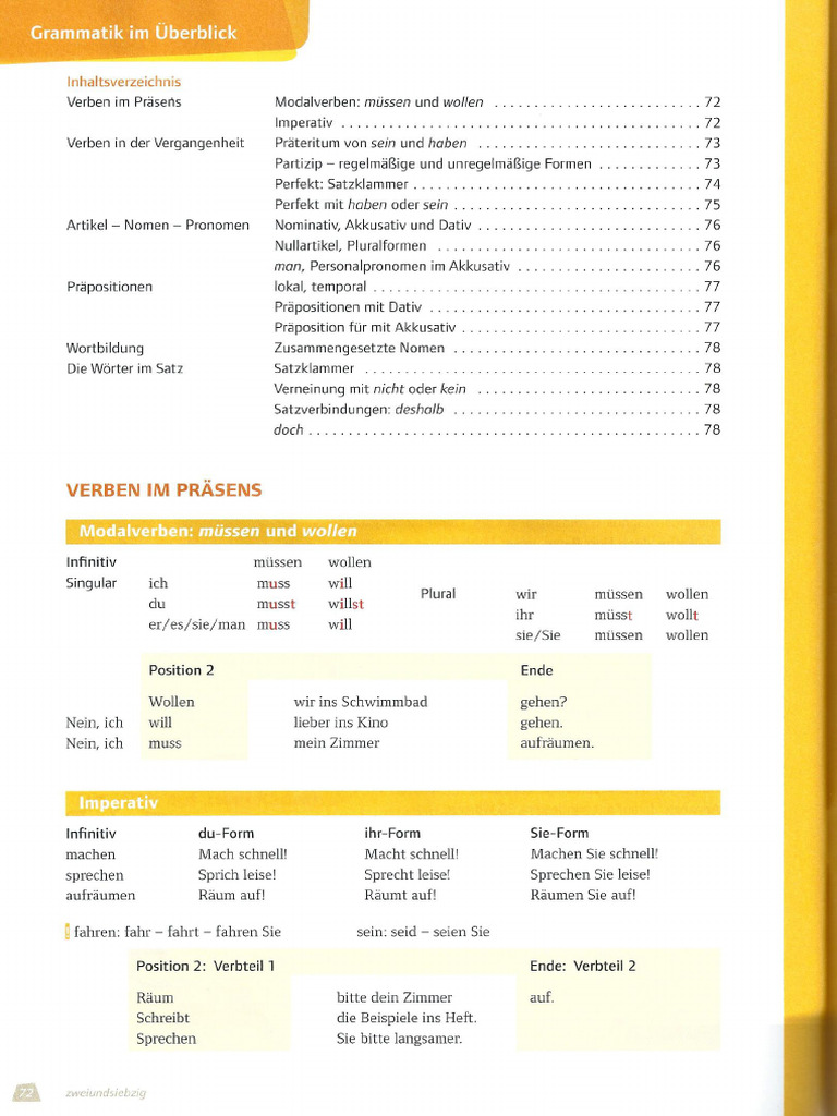 Pima Plus A1.2 Grammatik | PDF