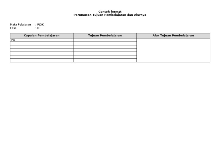 LK - Contoh Format - TP Dan Alurnya | PDF