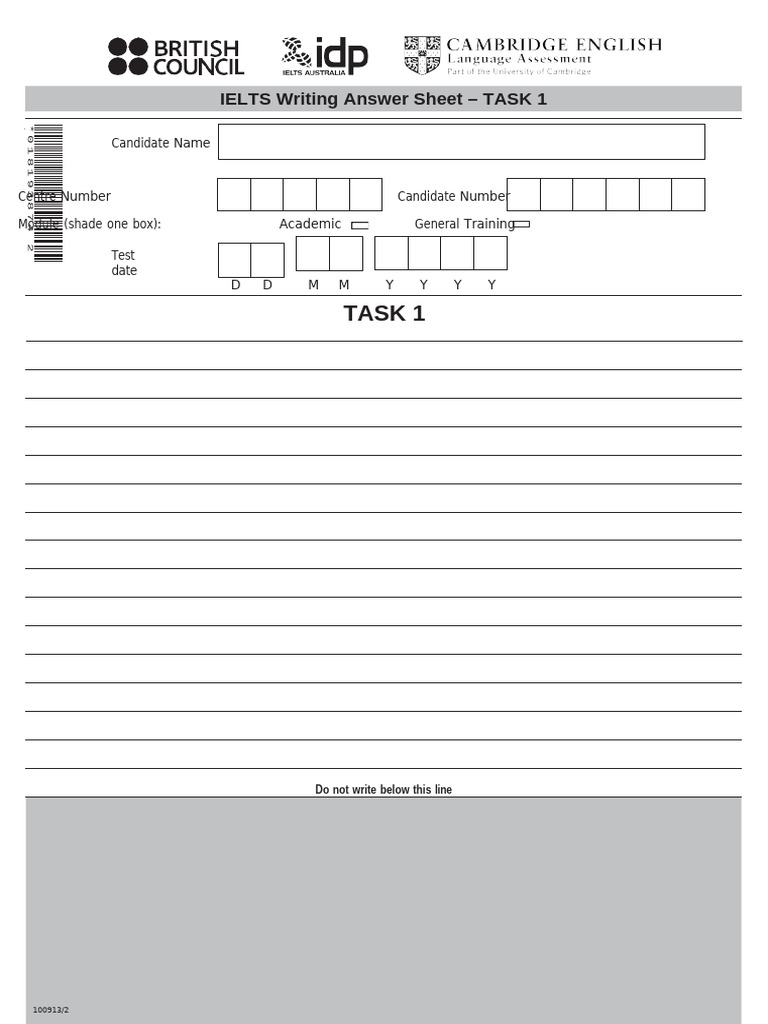 Ielts Writing Answer Sheet Pdf