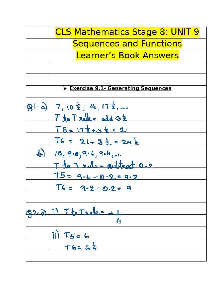 Cambridge Lower Secondary Mathematics Learner's Book Stage 8 - UNIT 9 ...
