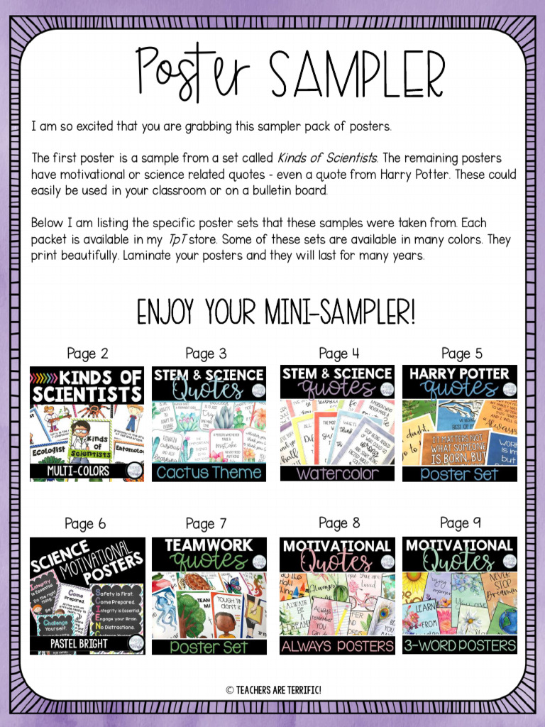 Poster Sampler Freebie | PDF