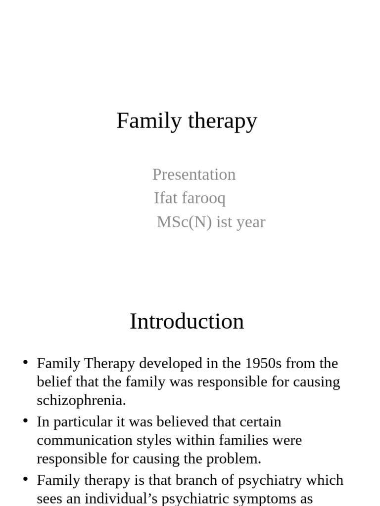 Family Therapy | PDF