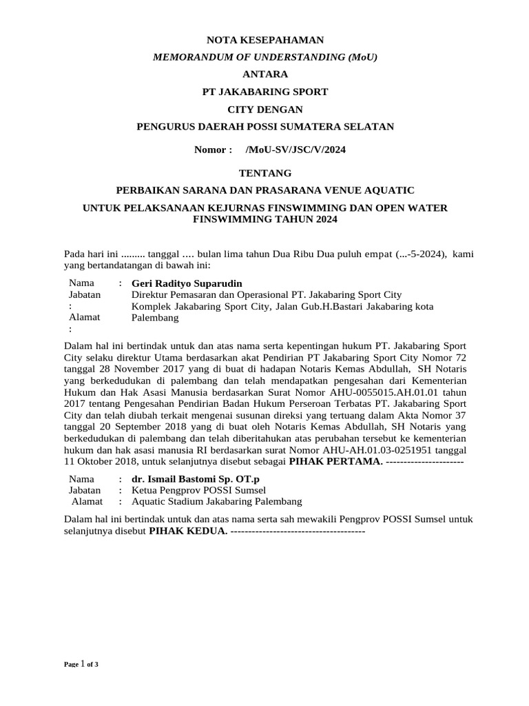 MoU POSSI | PDF MoU POSSI | PDF