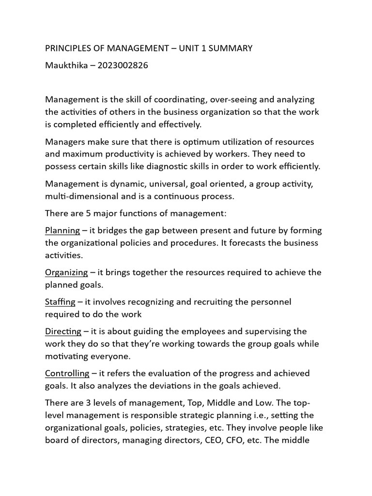 Principles of Management | PDF