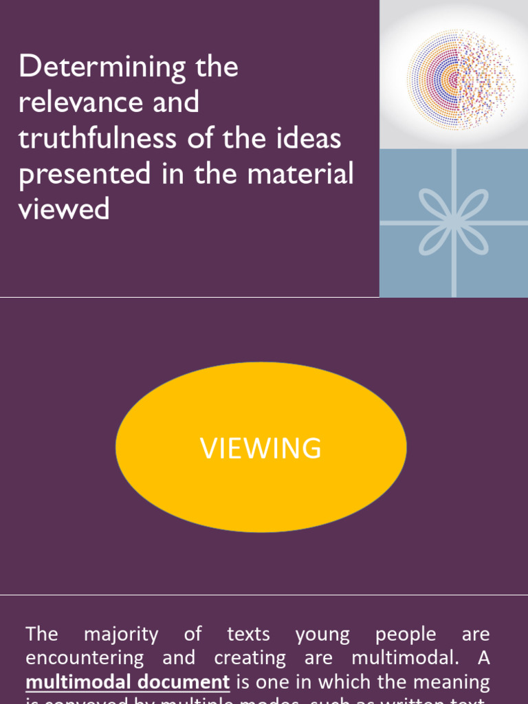 Determining The Relevance and Truthfulness of The Ideas | PDF
