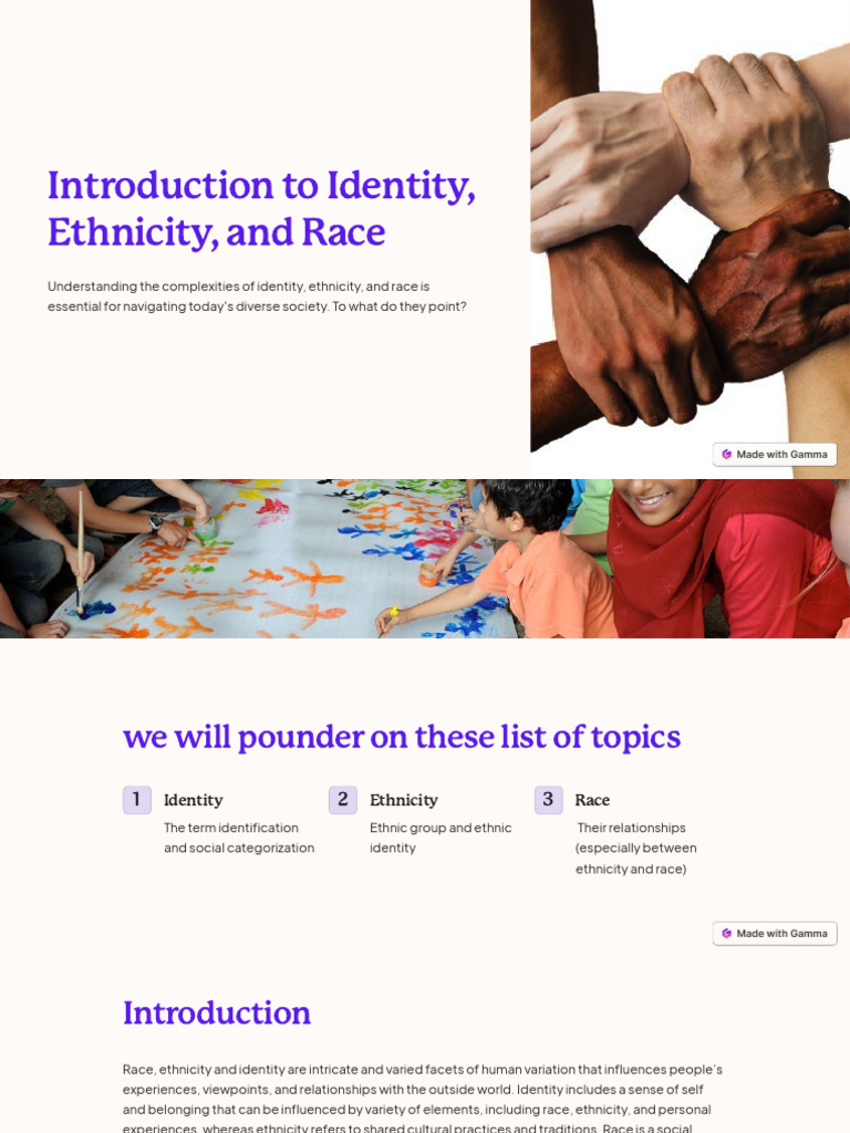 Introduction To Identity Ethnicity and Race | PDF