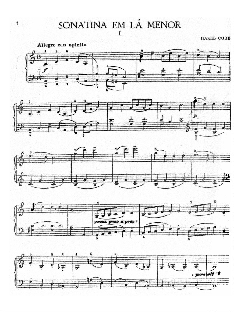 1 Sonatina A Minor Hazel Cobb | PDF