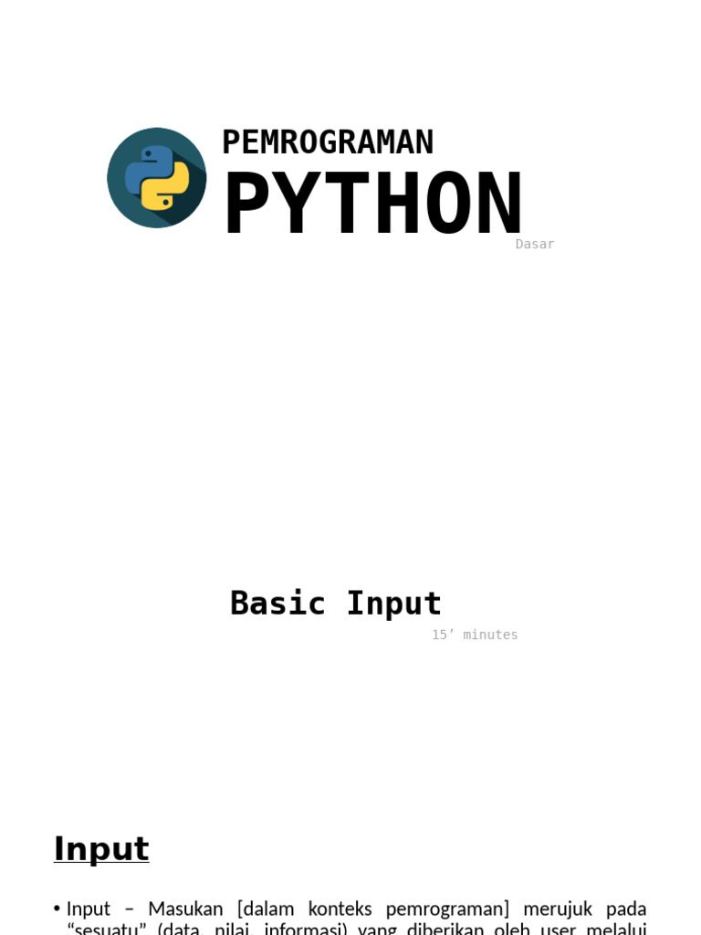 Basic Input Dan Operators | PDF